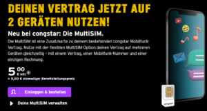 congstar MultiSIM für ausgewählte Tarife jetzt verfügbar