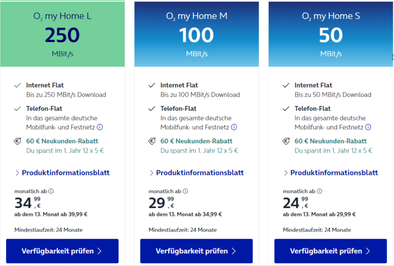 ⭐ o2 my Home-Tarife ab eff. 24,99 € mtl. - bis 1.000 MBit/s!