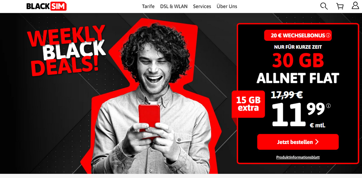 Neuer Anbieter BLACKSIM startet: Tarifmarke von Drillisch