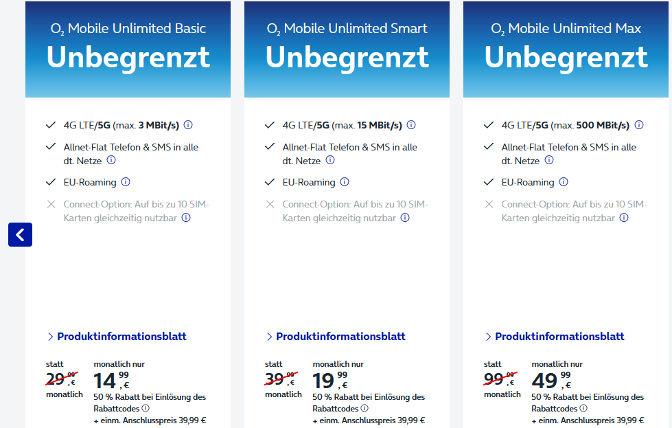 o2 Mobile Unlimited inkl. 5G ab eff. nur 16,66 € im Monat