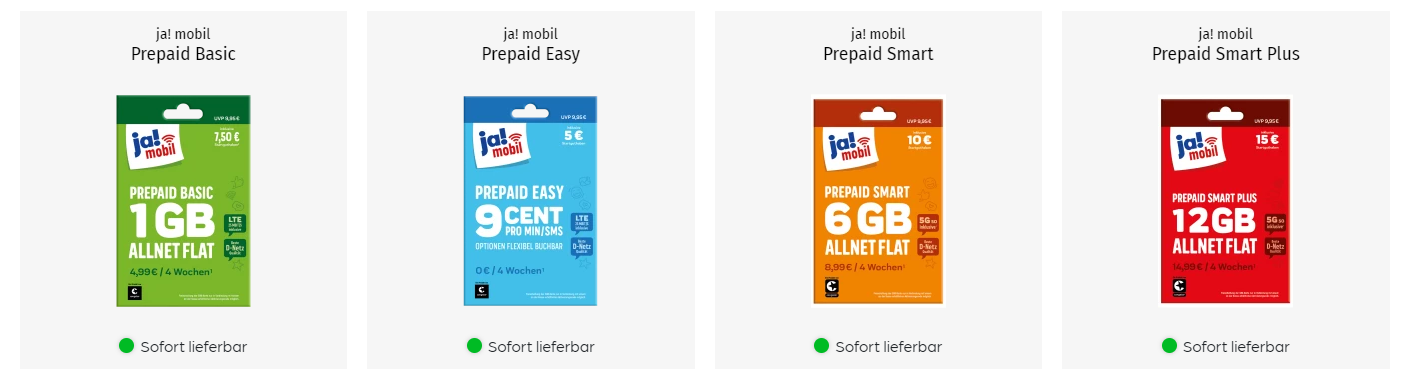 ja! mobil Angebote mit 5G – 50% auf SIM-Karten